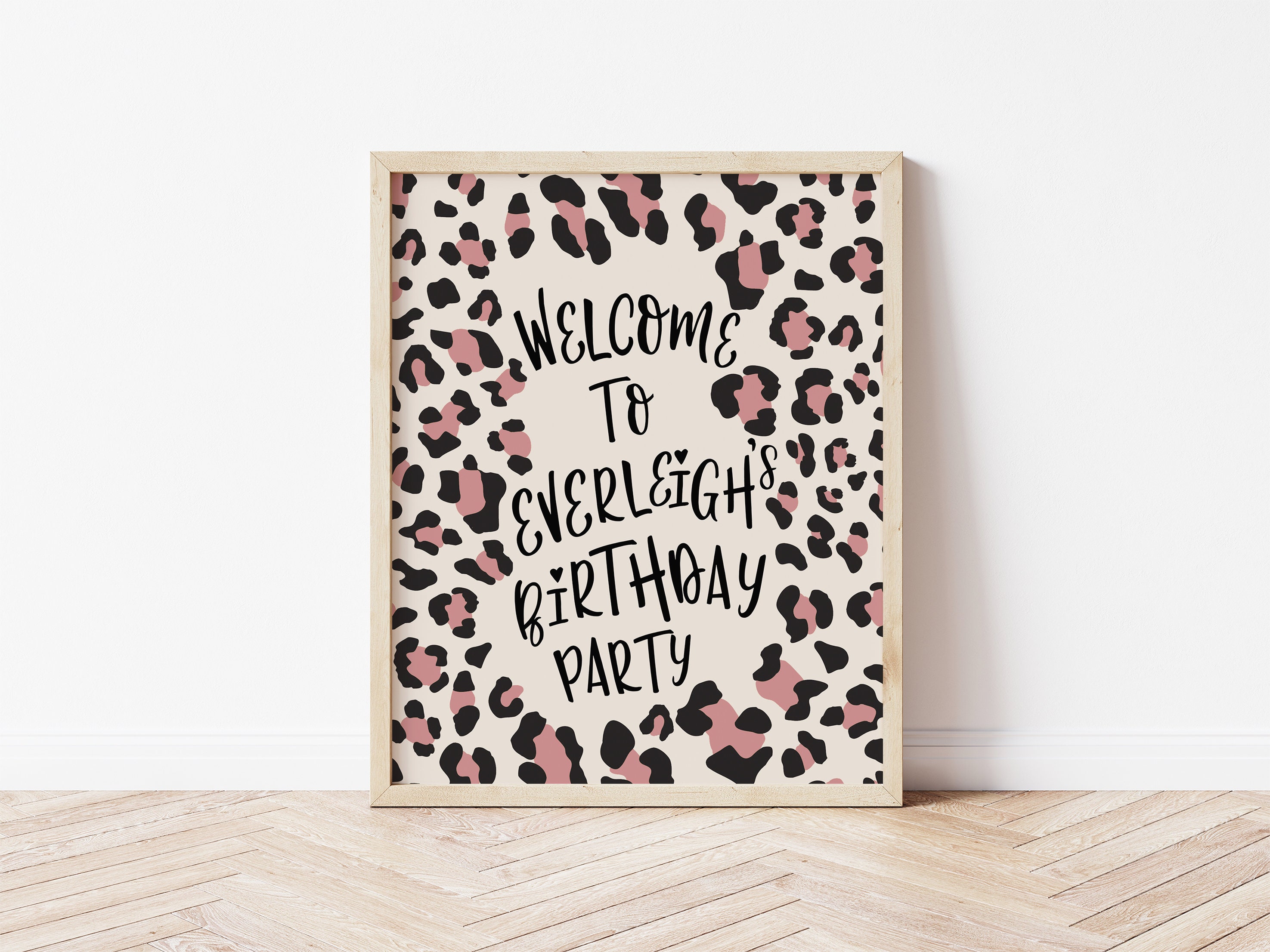 Wild One Welcome Sign Template | Pink Leopard Two Wild Birthday Party ...