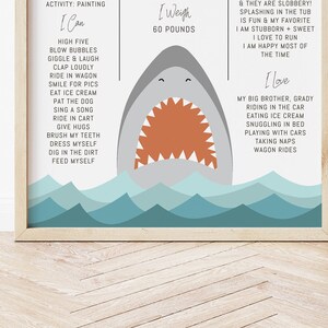 Editable Shark Milestone Birthday Board Template | Shark About Me ...