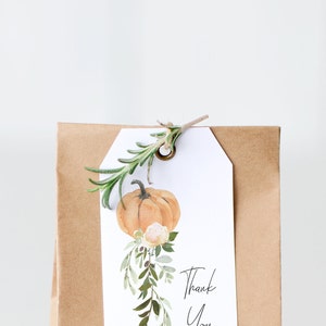 Pumpkin Thank You Favor Tag Little Pumpkin Baby Shower Printable Gift ...