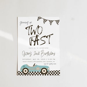 TWO Fast Birthday Bundle Editable Template Package | Race Car 2nd ...