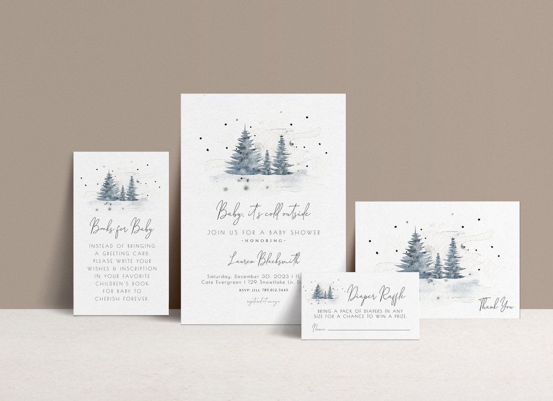 Baby It's Cold Outside Baby Shower Bundle Editable - Etsy