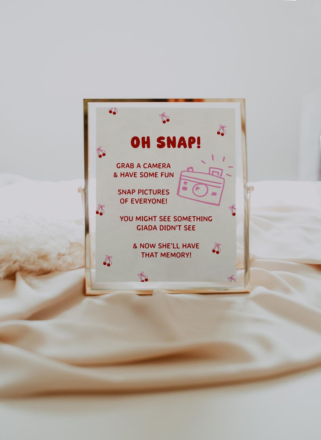 Oh Snap Camera Sign Template | DIY Editable Disposable Camera Printable ...