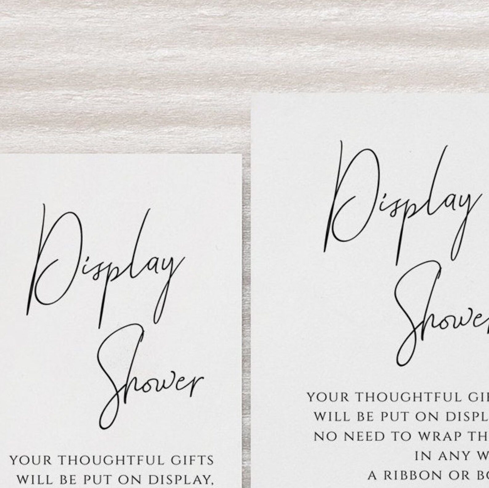 Display Shower Insert | Editable Black and White Unwrapped Gifts ...