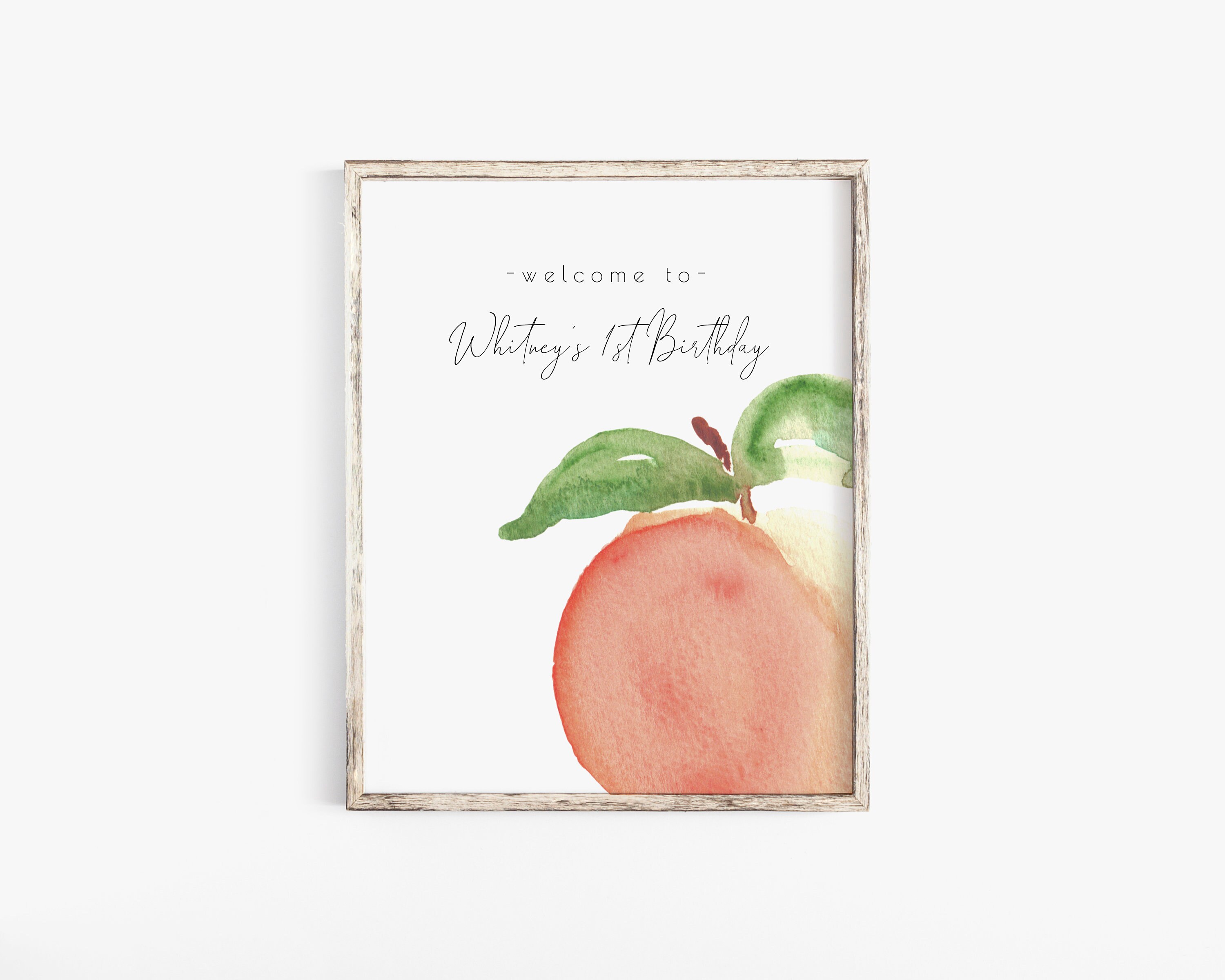 Peach Birthday Welcome Sign Sweet as a Peach 1st Bday - Etsy