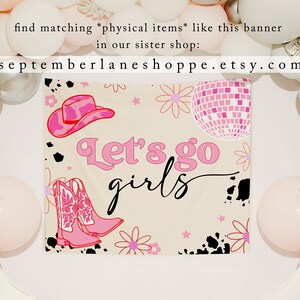 Editable Let's Go Girls Birthday Invitation Template | Pink Cowgirl ...