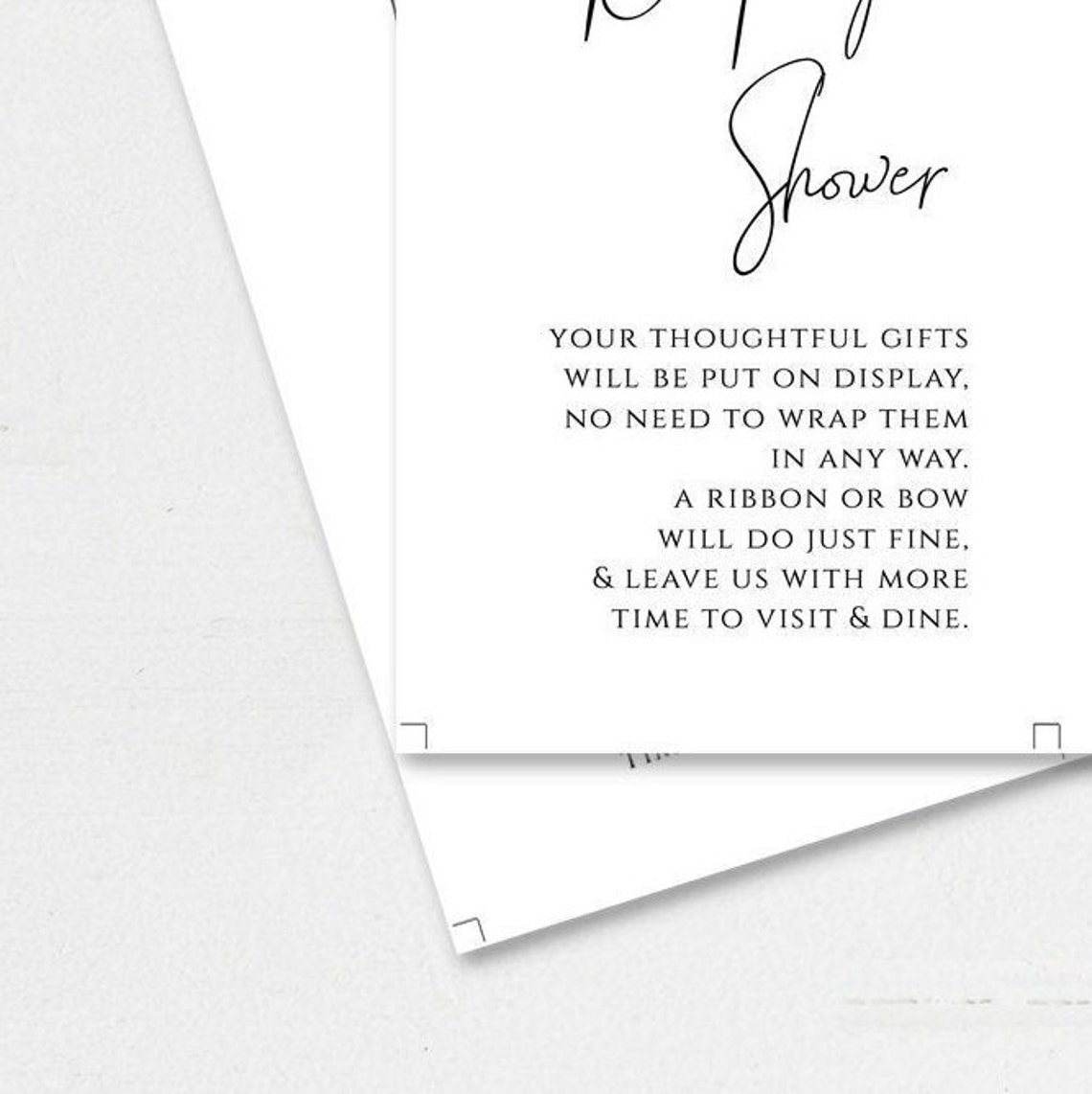 Display Shower Insert Editable Black and White Unwrapped - Etsy