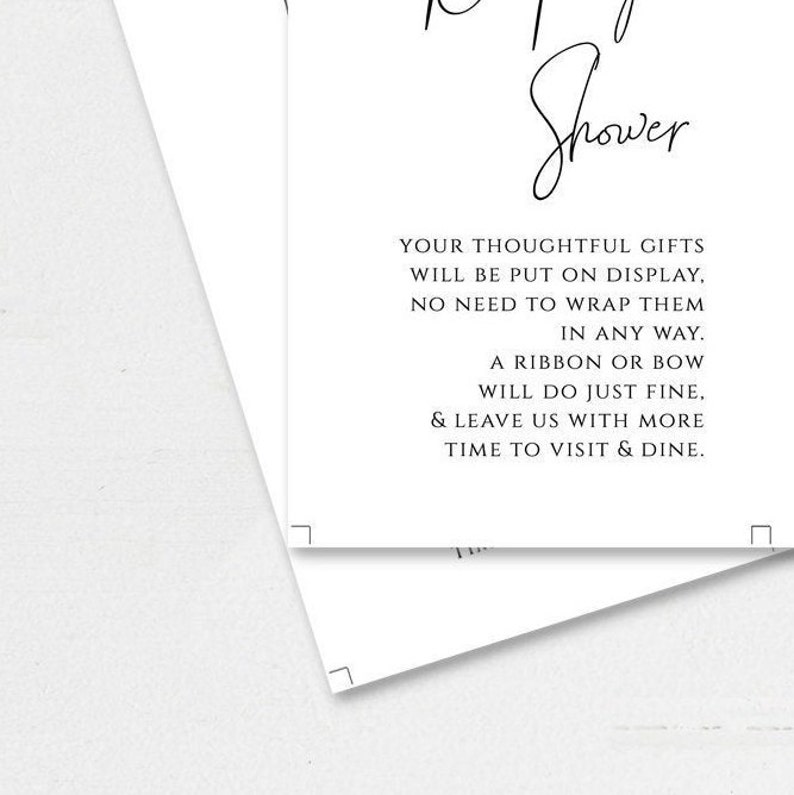 Display Shower Insert | Editable Black and White Unwrapped Gifts ...