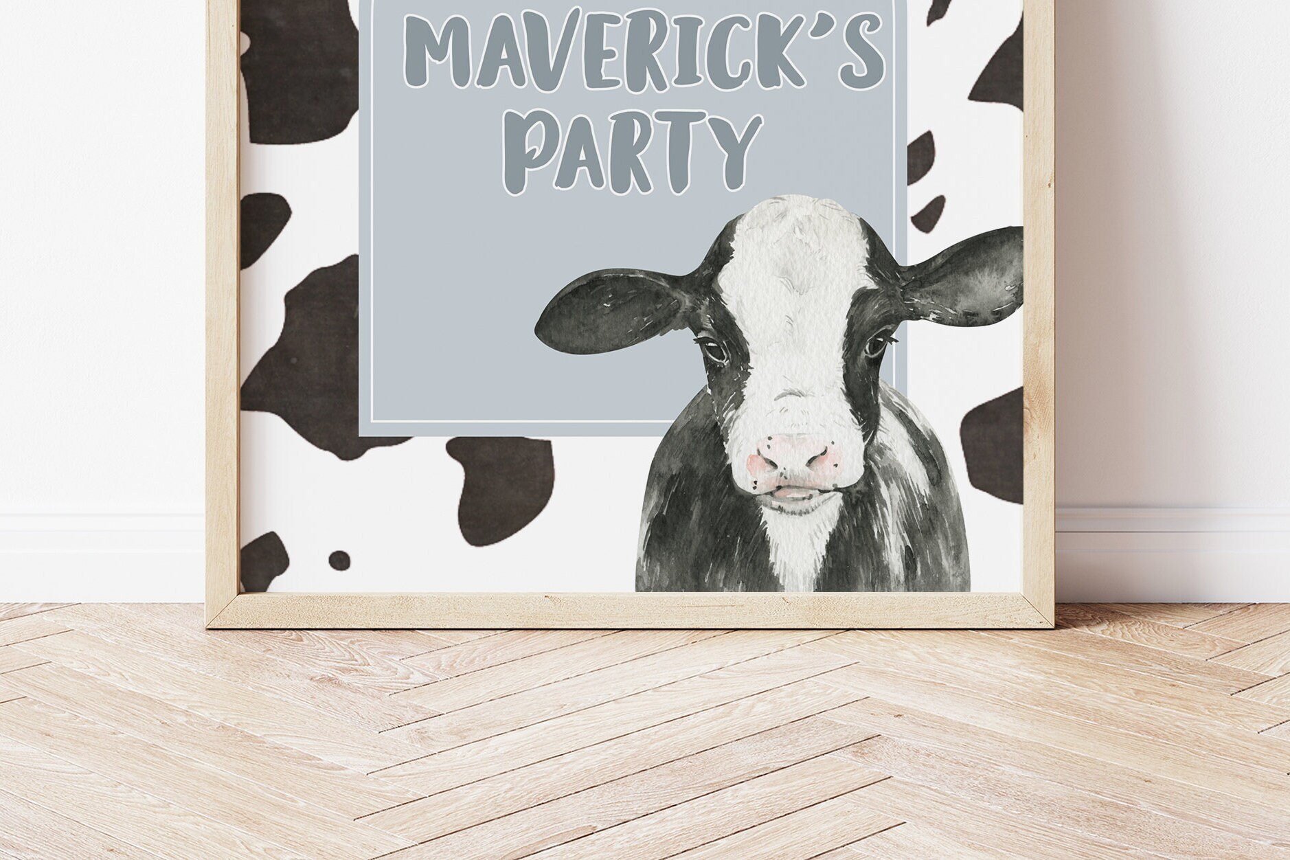 Cow Birthday Welcome Sign Template Holy Cow I'm One - Etsy