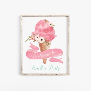 Ice Cream Welcome Sign Here's the Scoop Birthday Party Welcome Decor ...
