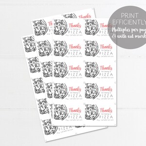 Pizza Thank You Favor Tag Template | Thanks for Being a Pizza My ...