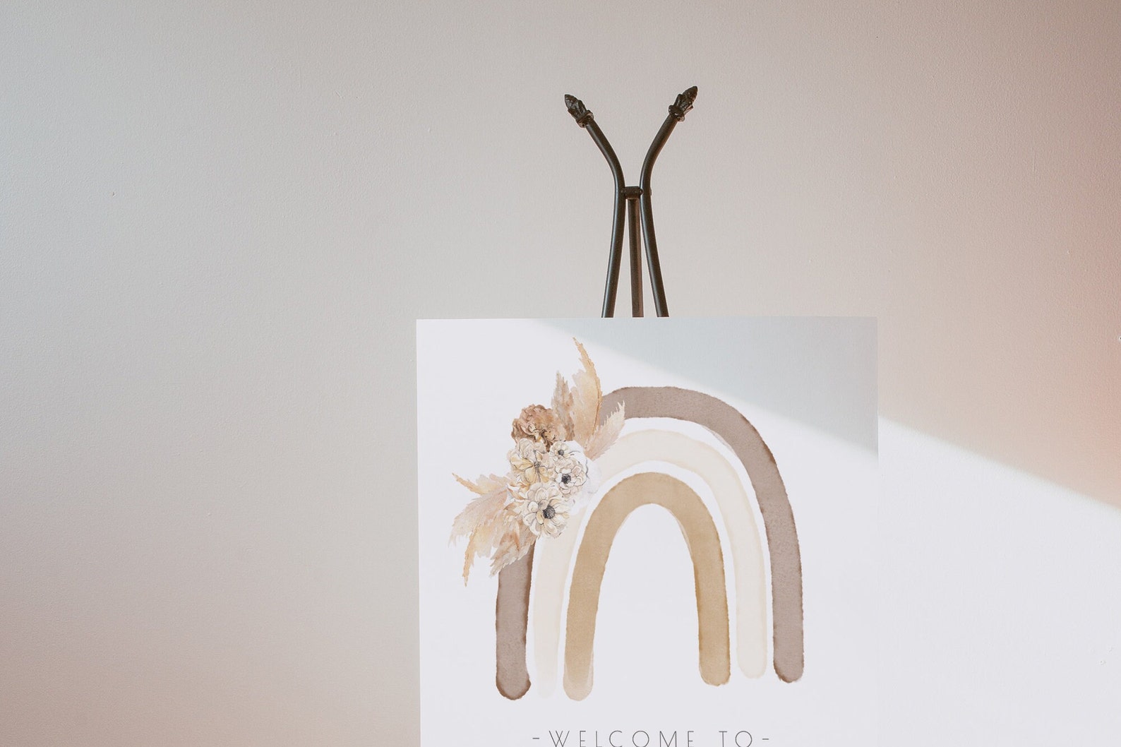 Boho Rainbow Welcome Sign Template Birthday Party Modern | Etsy