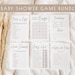 Bingo Baby Shower Printable Game Template Pink Clothesline Girl Baby ...