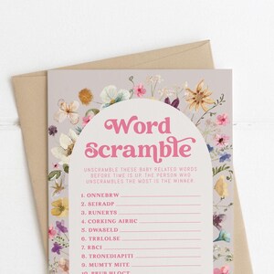 Baby in Bloom Word Scramble Game Template | Editable A Little ...