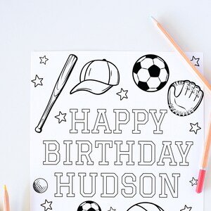 Sports Coloring Sheet Template | Editable Born TWO Ball Printable ...