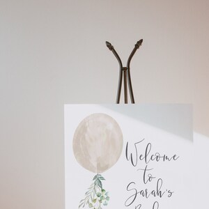 Beige Balloon Baby Shower Welcome Sign Ready to Pop Gender Neutral Tan ...