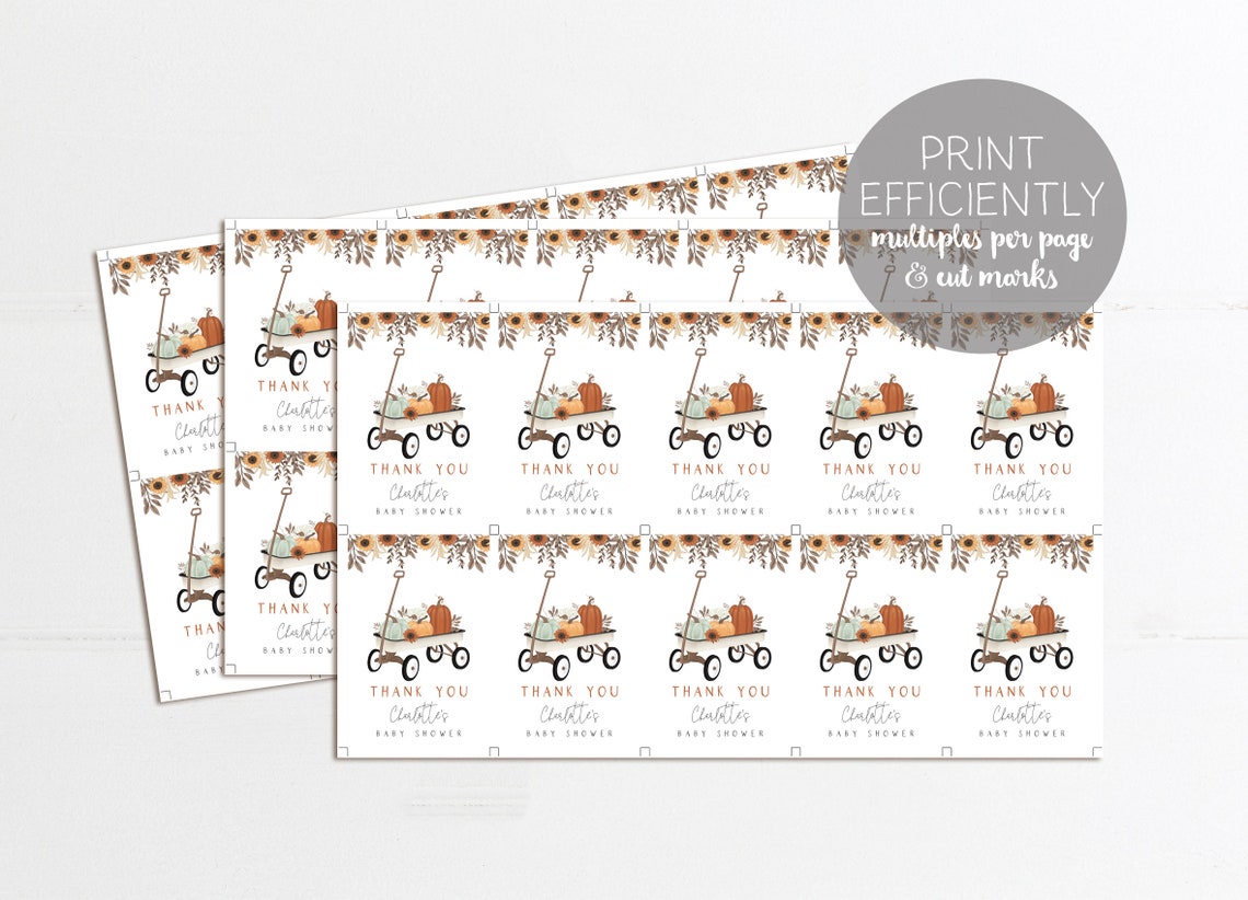 Editable Pumpkin Thank You Favor Tag Little Pumpkin Baby - Etsy