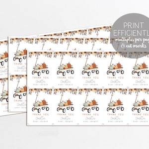 Editable Pumpkin Thank You Favor Tag Little Pumpkin Baby - Etsy