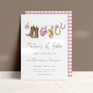 My 1st Rodeo Girl Birthday Invitation Template | Our Little Cowgirl is ...