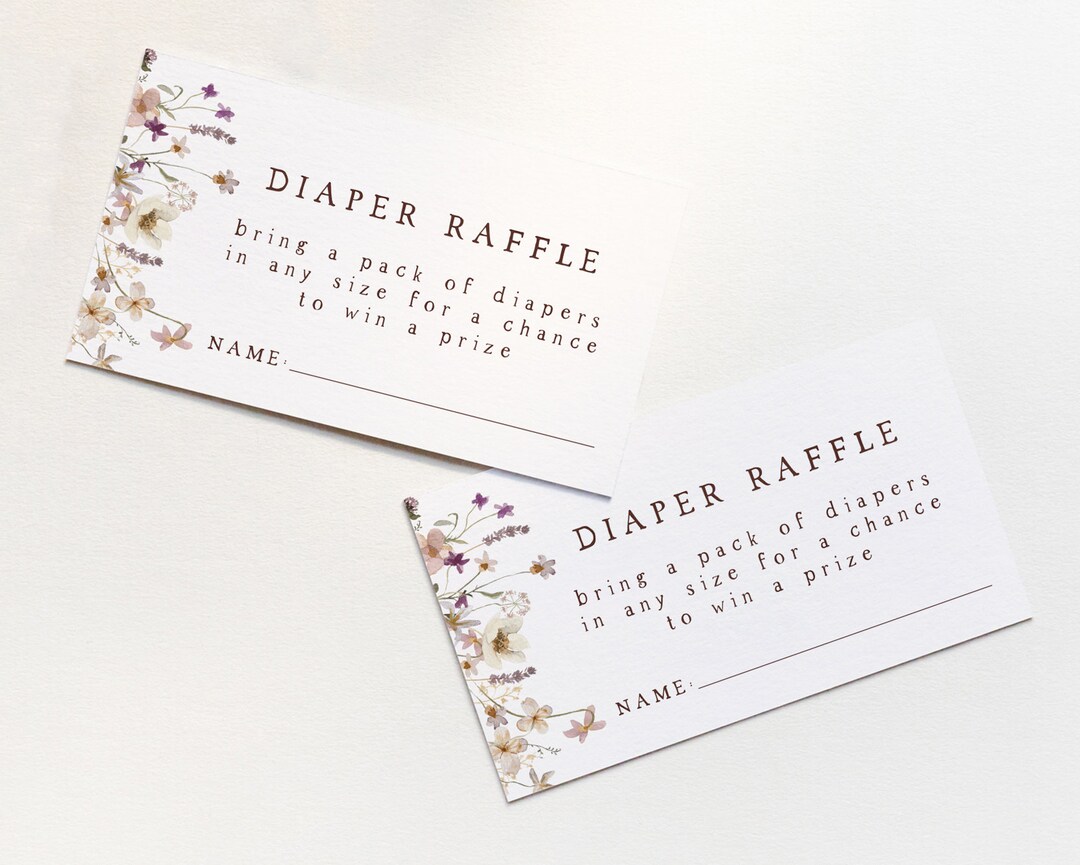 Wildflower Diaper Raffle Ticket Template | Baby in Bloom Baby Shower ...
