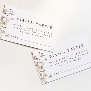Wildflower Diaper Raffle Ticket Template | Baby in Bloom Baby Shower ...