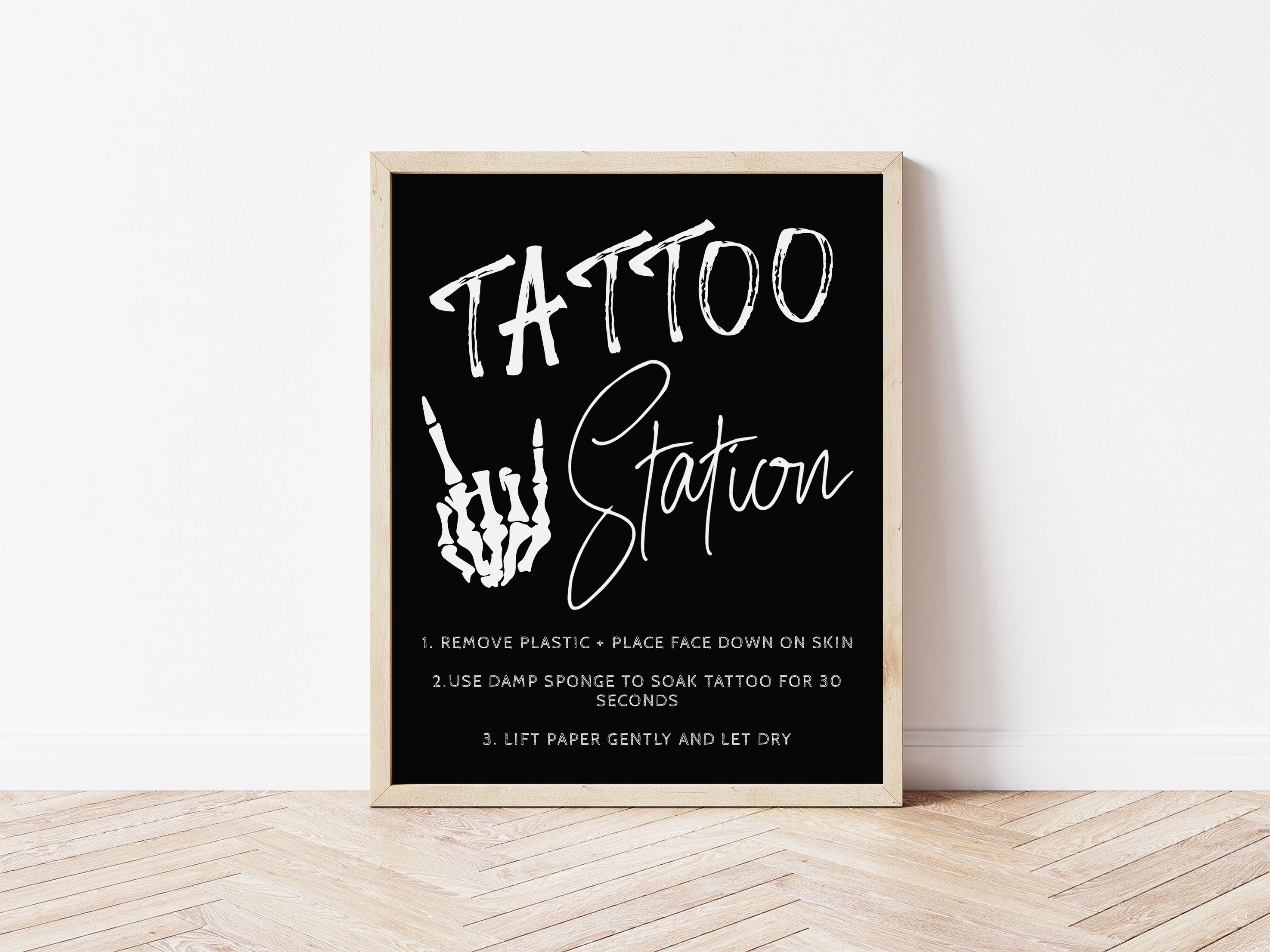 Tattoo Station Sign for Born TWO Be Wild Birthday Party | Editable ...