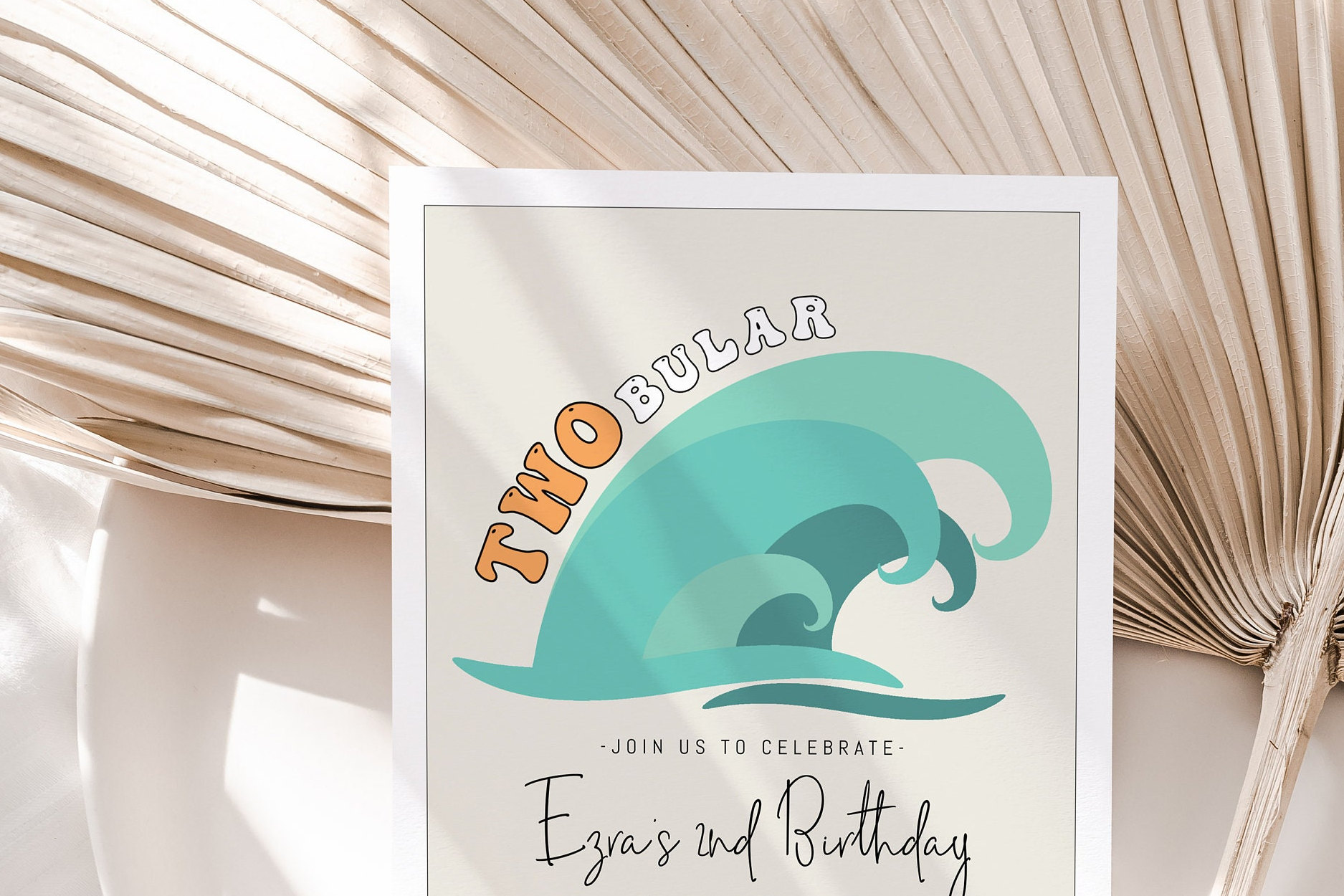Editable Surf 2nd Birthday Invitation for Boy Template | Two-bular ...