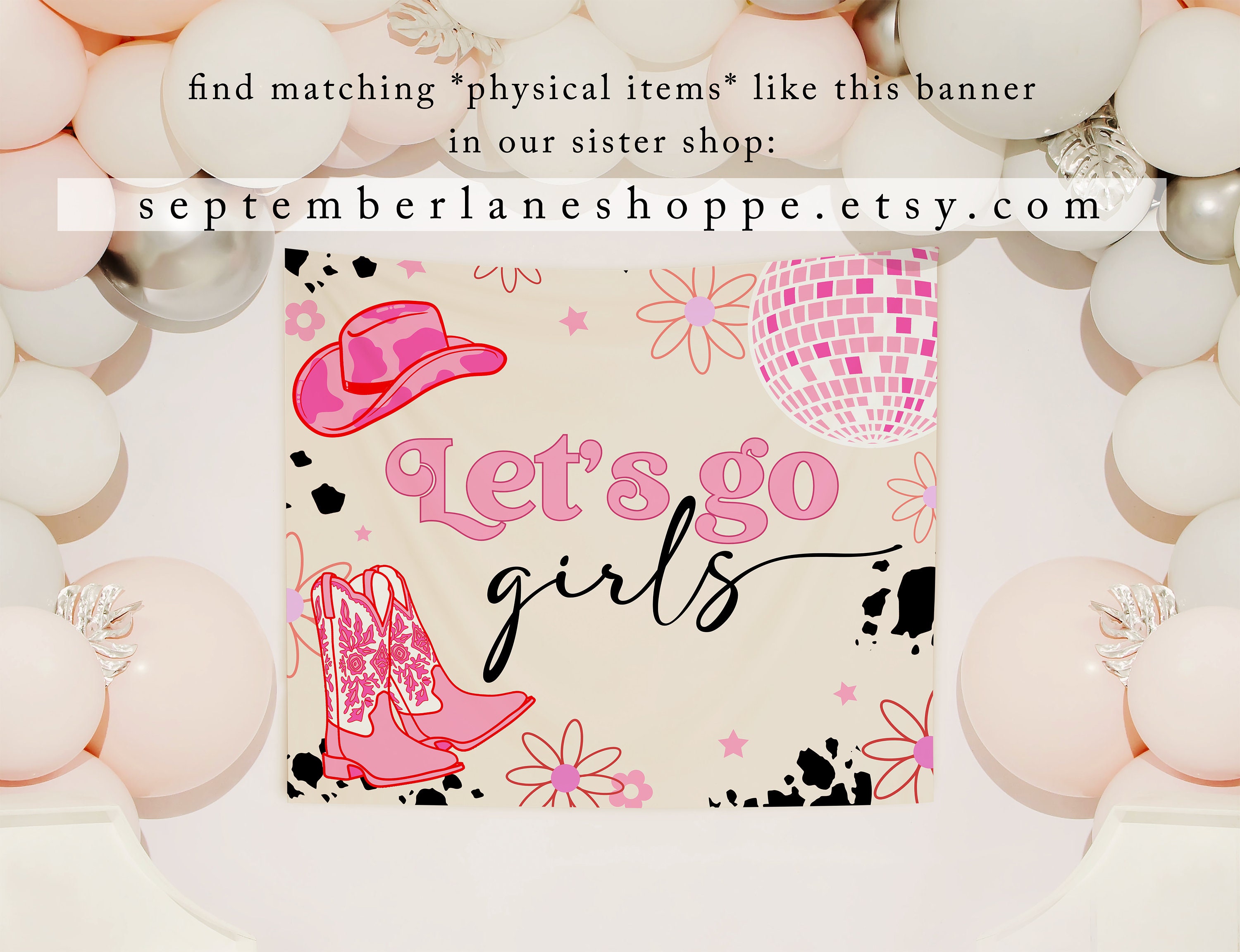 Cowgirl Birthday Welcome Sign | Editable Disco Cowgirl Teen Birthday ...