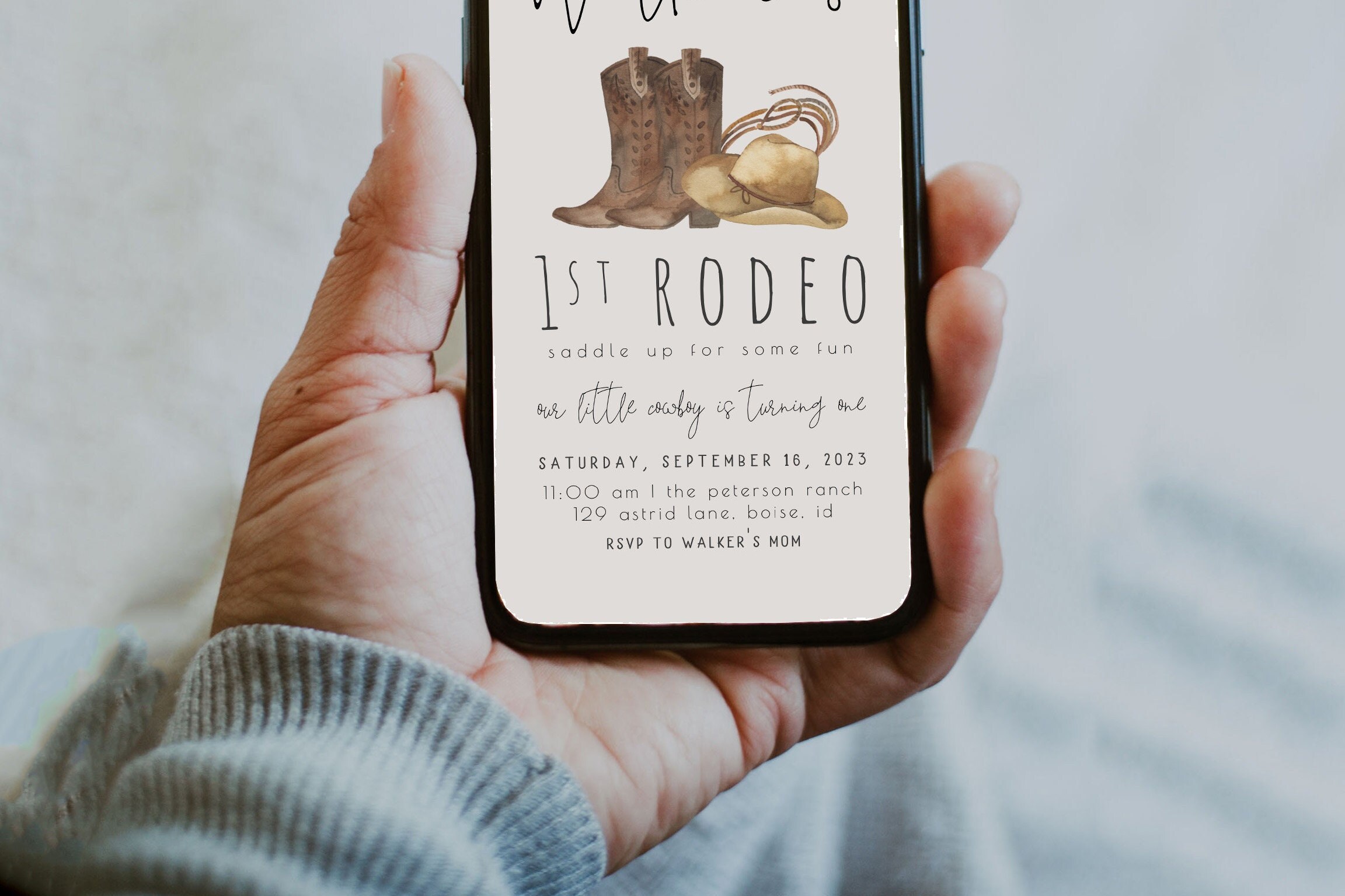 1st Rodeo Birthday Party Text Invitation Cowboy Bday - Etsy
