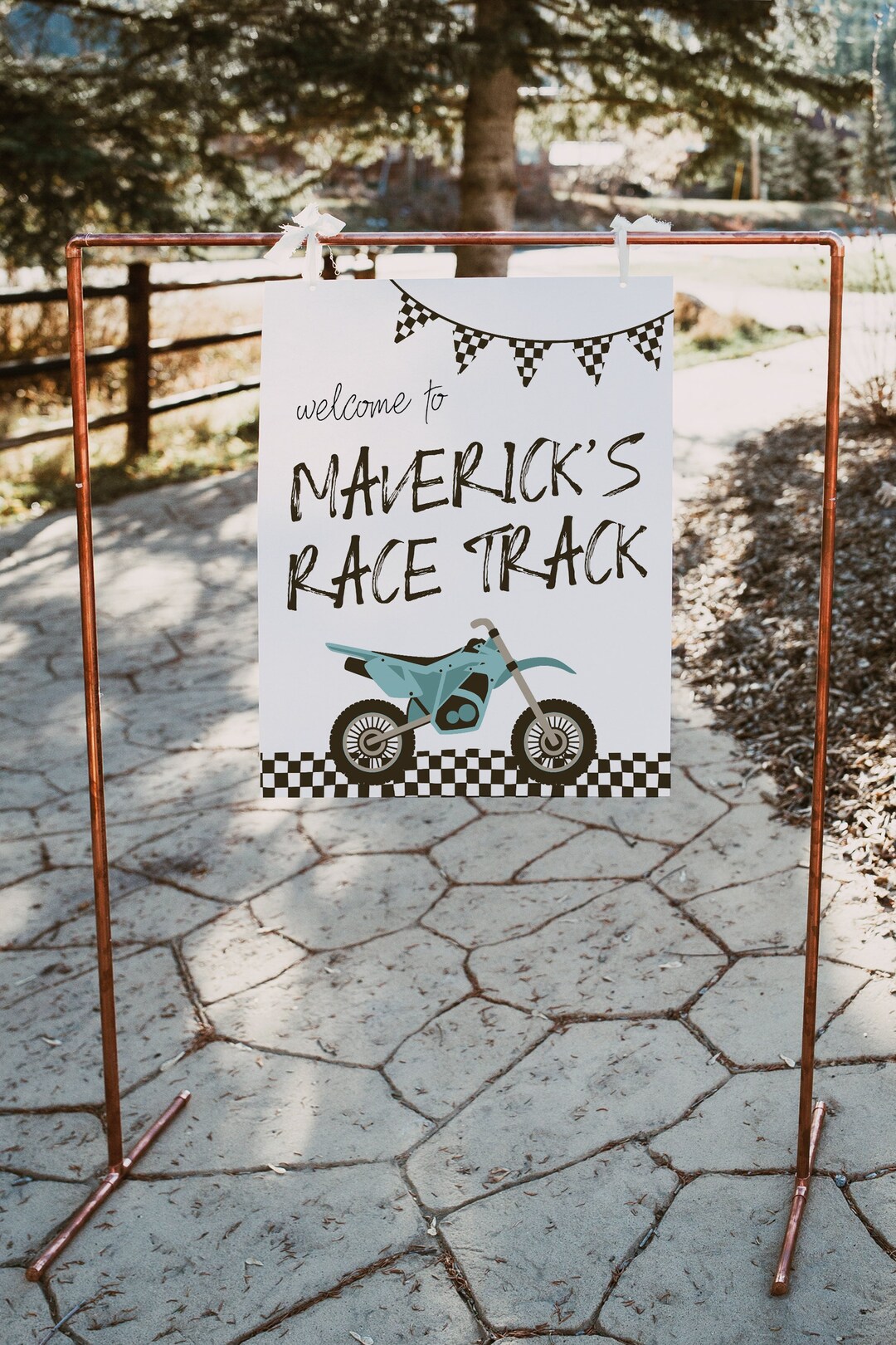 Dirt Bike Welcome Sign Template | Editable TWO Fast Birthday Party ...