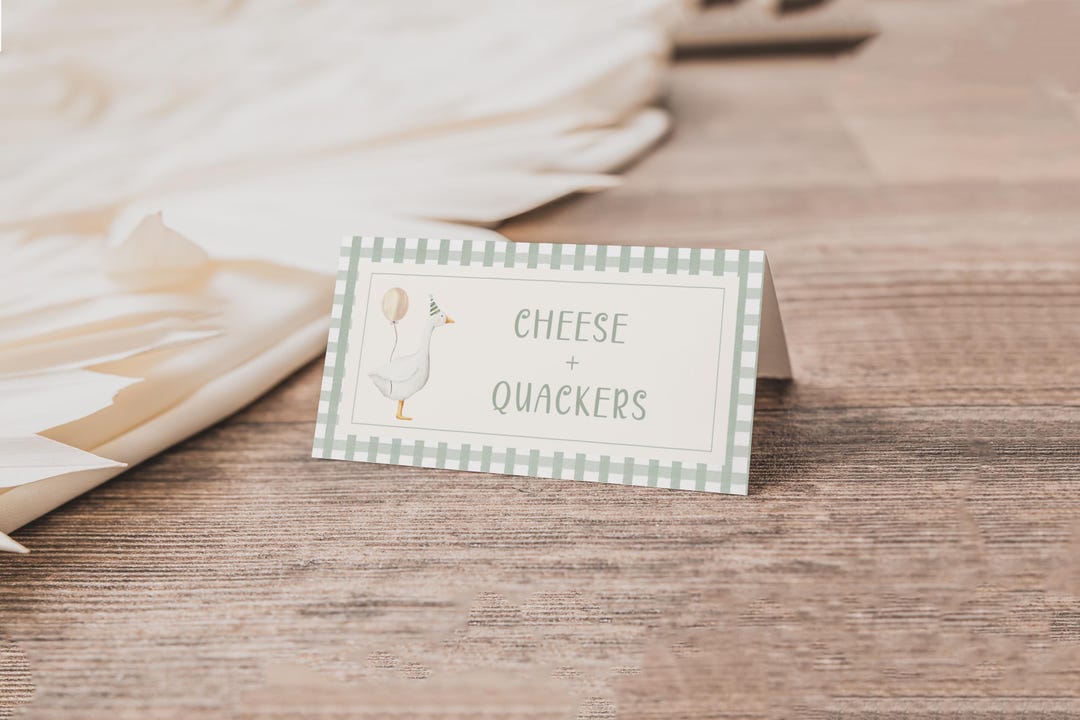 One Silly Goose Food Tent Template | Editable Green Goose 1st Birthday ...