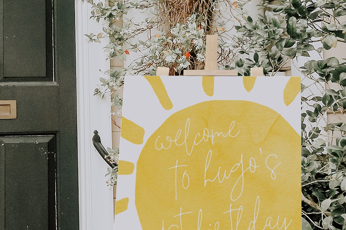 Sunshine Welcome Sign Template Our Little Sunshine Birthday - Etsy