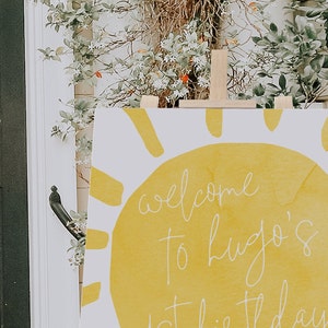 Sunshine Welcome Sign Template Our Little Sunshine Birthday - Etsy