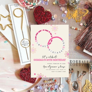 Friendship Bracelet Birthday Invitation Template | Editable in Her ...