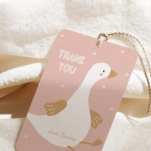 One Silly Goose Favor Tag Template | Editable Goose Girl 1st Birthday ...