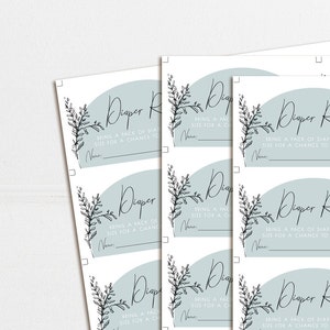 Blue Diaper Raffle Ticket Template Boy Baby Diaper Shower Printable ...