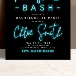 Nash Bash Bachelorette Party Invitation Nashville Bridal - Etsy
