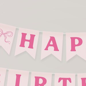 Bow Birthday Banner Template | Editable Hand Drawn Bow Birthday Sign ...