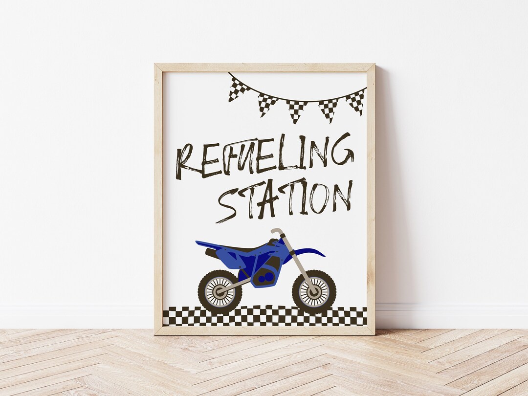 Refueling Station Sign Template | Dirt Bike Food Sign Fuel up Station ...