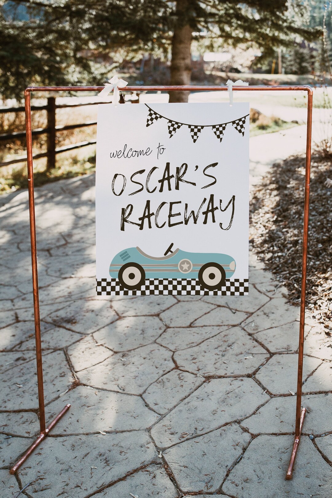 Race Car Welcome Sign Template | Editable TWO Fast Birthday Party ...