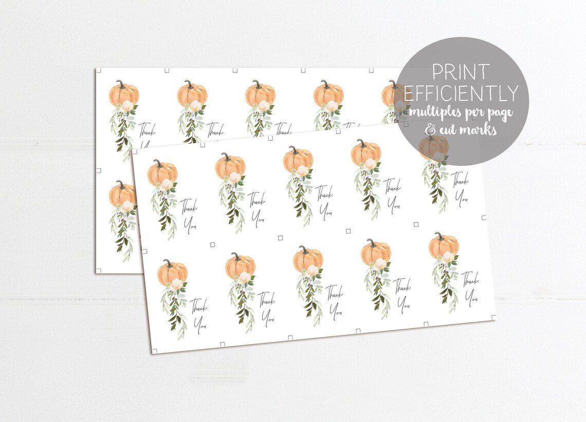 Pumpkin Thank You Favor Tag Little Pumpkin Baby Shower | Etsy