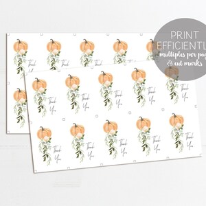 Pumpkin Thank You Favor Tag Little Pumpkin Baby Shower Printable Gift ...