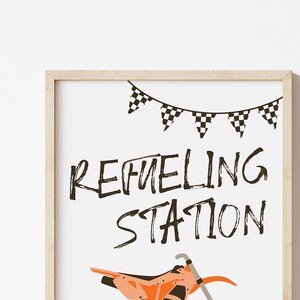 Refueling Station Sign Template | Orange Dirt Bike Food Sign | Fuel up ...