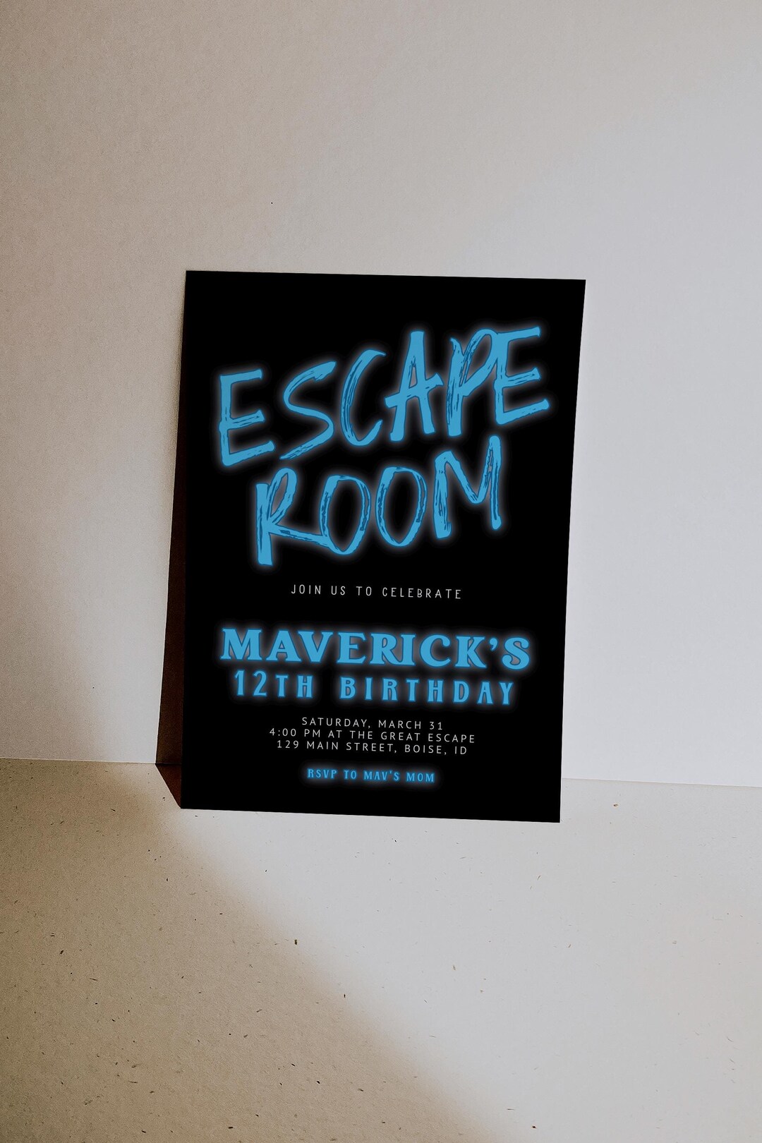 Editable Escape Room Birthday Party Invitation Template | Boy Escape ...
