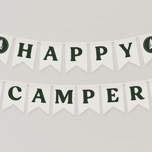 Happy Camper Banner Template | Editable Happy Camper 1st Birthday ...