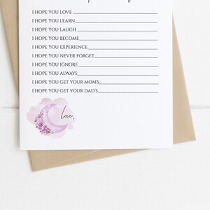 Moon Wishes for Baby Shower Printable Game, Purple Over the Moon Baby ...