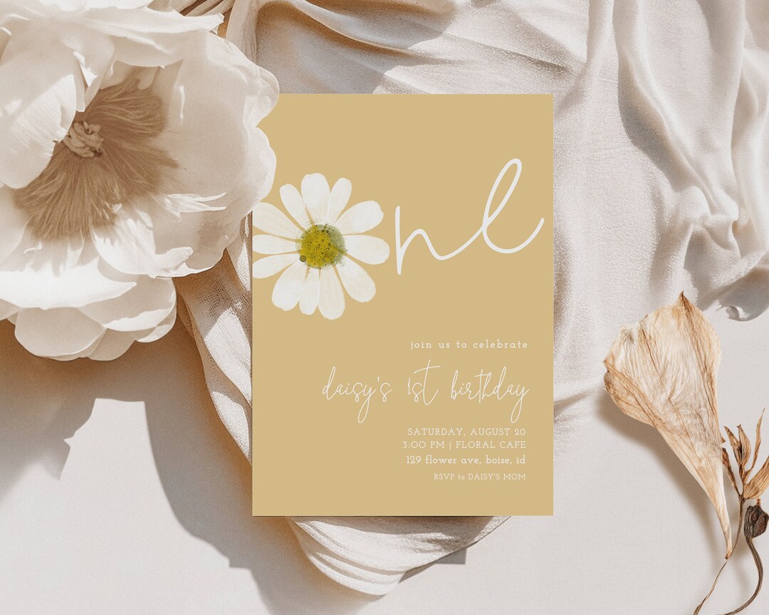 Editable Daisy 1st Birthday Invitation | ONE Daisy Girl 1st Bday ...