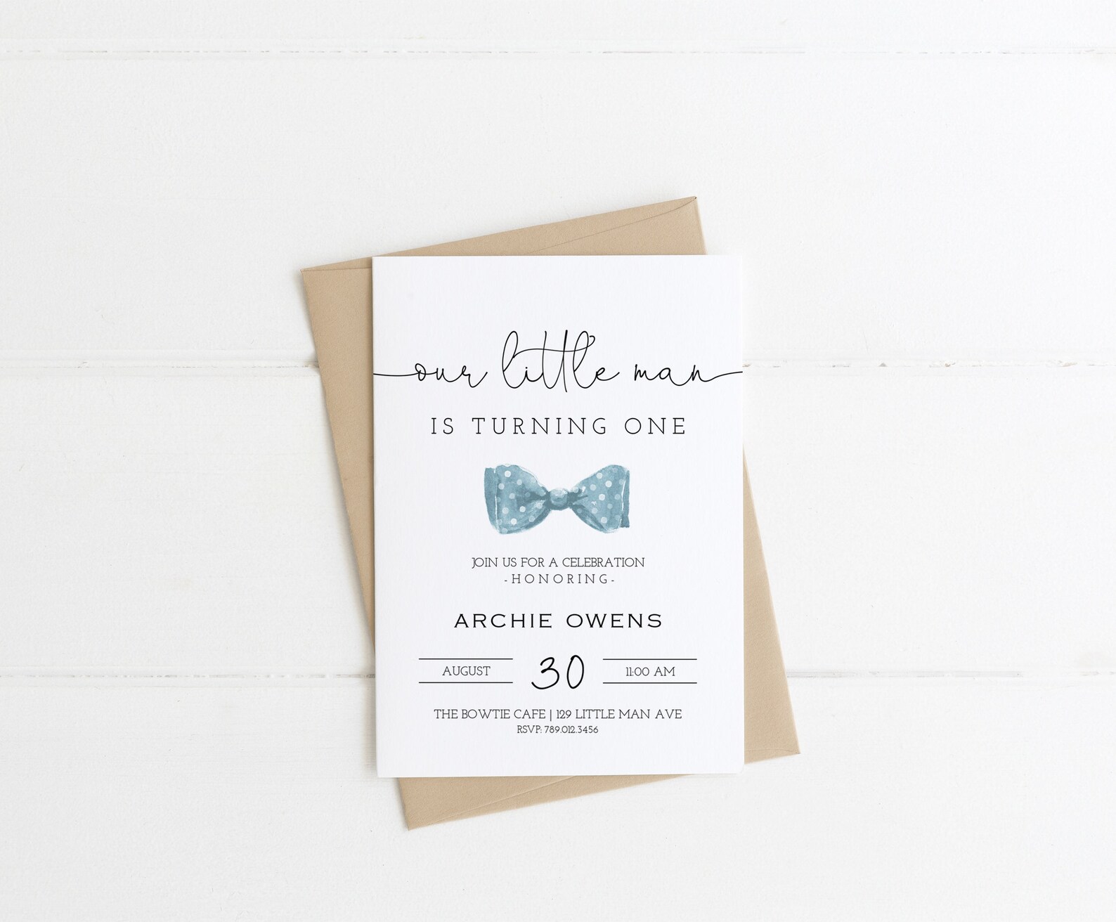 Little Man 1st Birthday Party Invitation Editable Template | Blue ...