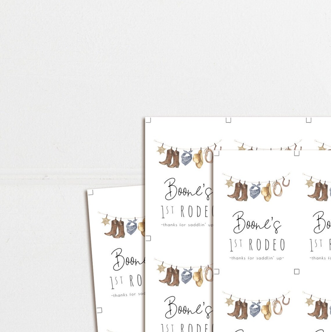 1st Rodeo Thank You Favor Tag Template | Cowboy 1st Birthday Printable ...