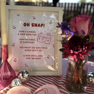 Oh Snap Camera Sign Template | DIY Editable Disposable Camera Printable ...