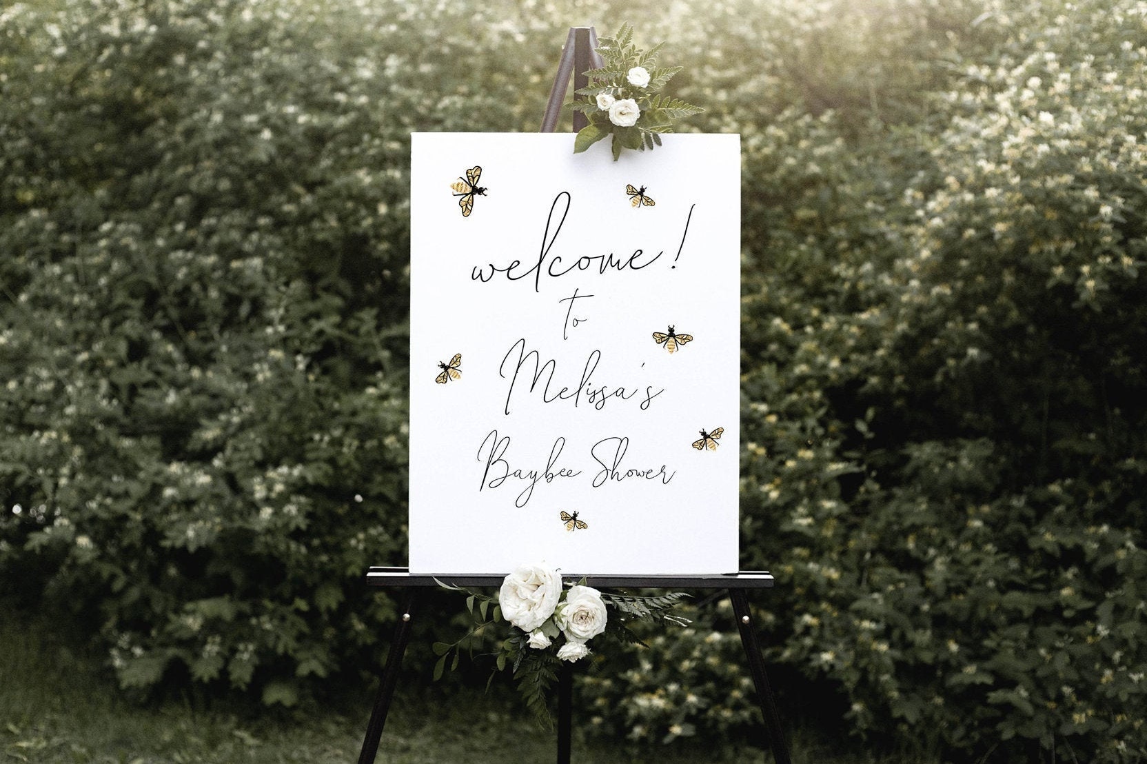 Bee Baby Shower Welcome Sign Baybee Gender Reveal Decor | Etsy